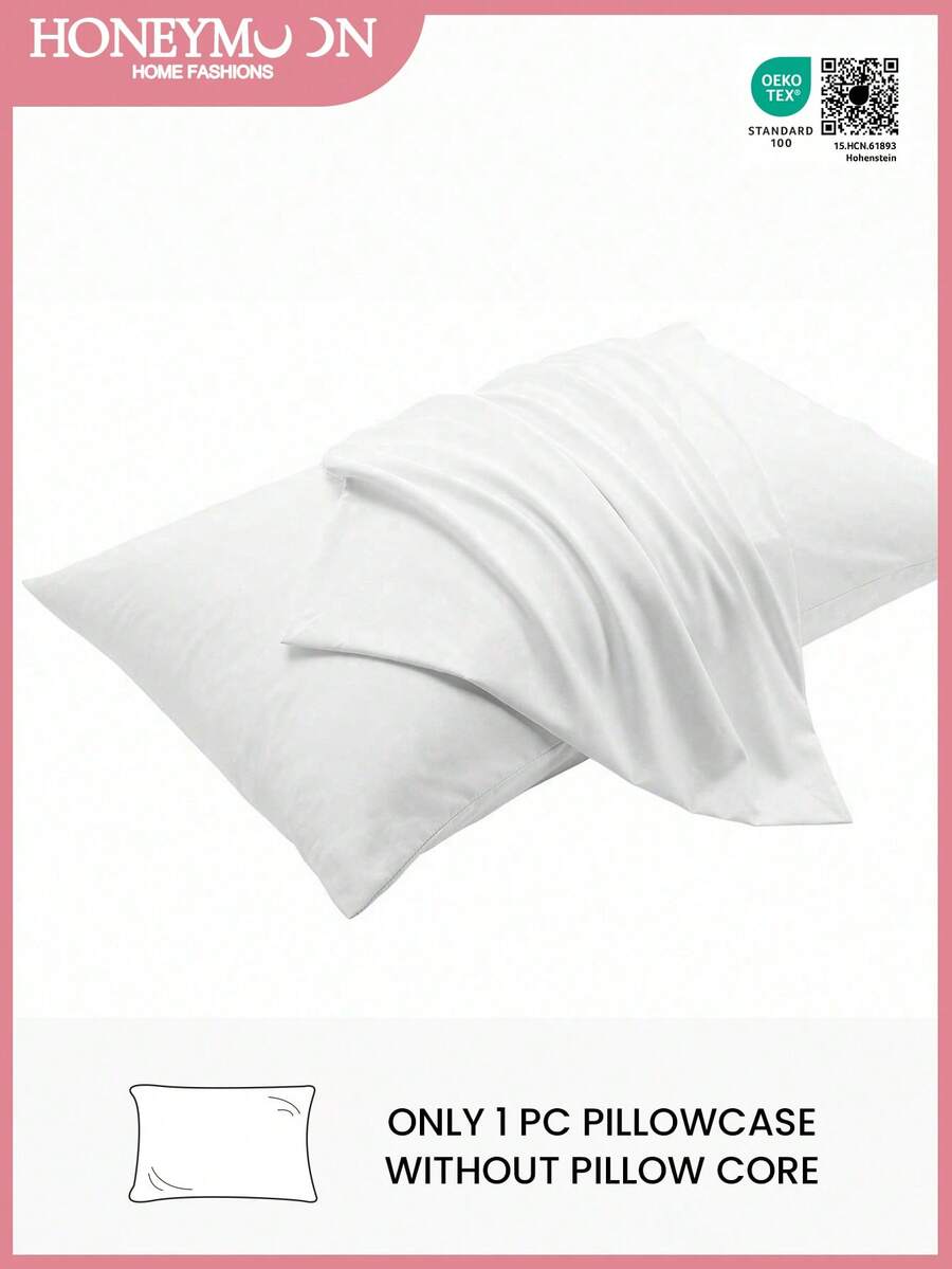 1pc Solid Color Pillowcase, Without Pillow Insert, Soft, Wrinkle ...