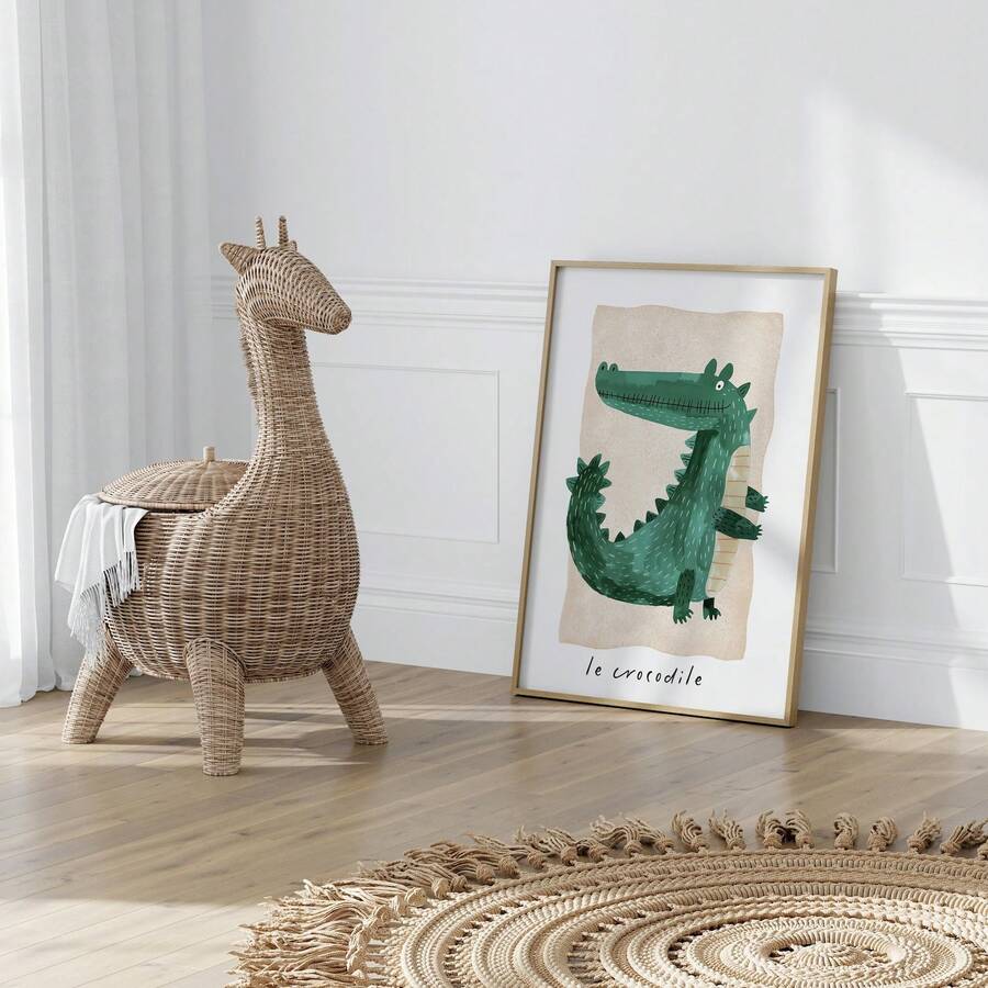1pc Frameless Alligator Nursery Print Crocodile Poster Animal Wall Art ...