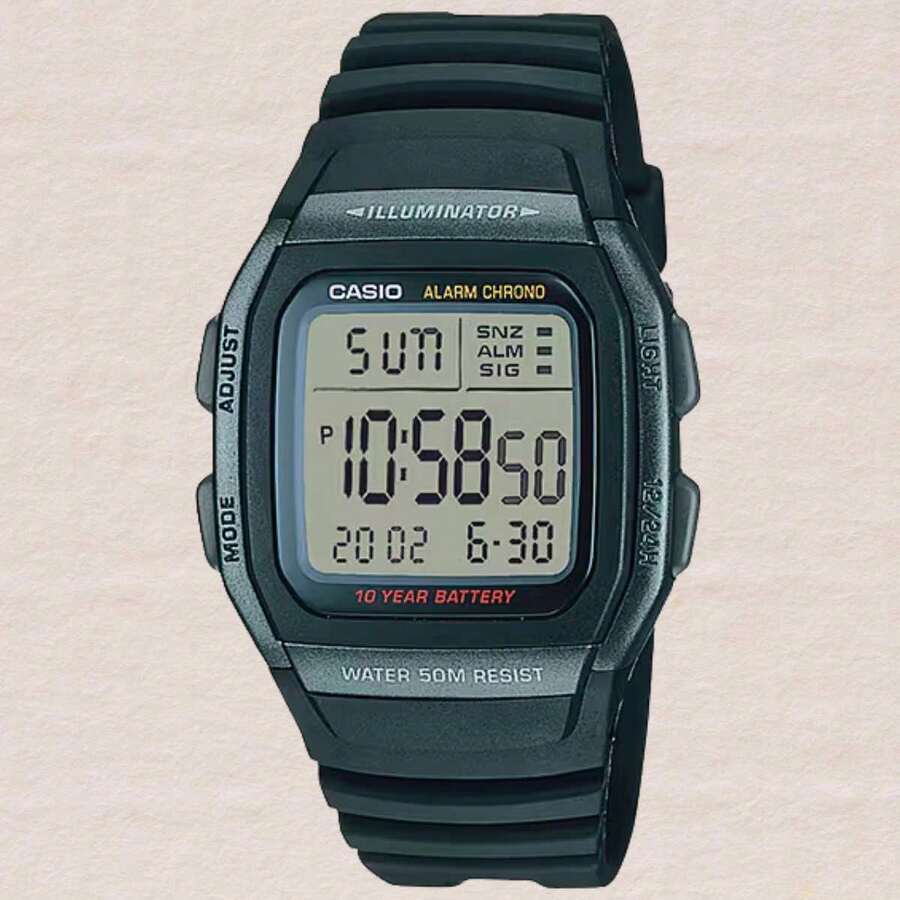 Casio Unisex Digital Wristwatch With Illuminator, Black, Square, Alarms ...