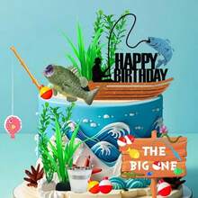 Fishing Cake Topper For Fishing Birthday Party Decorations Retirement ...