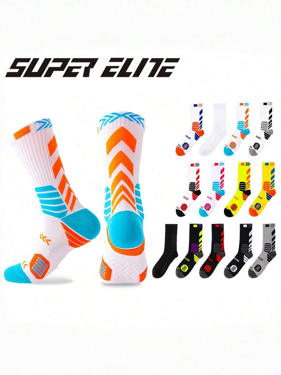Men's Outdoor Sports Socks, Basketball Socks, Shock Absorption, Non ...