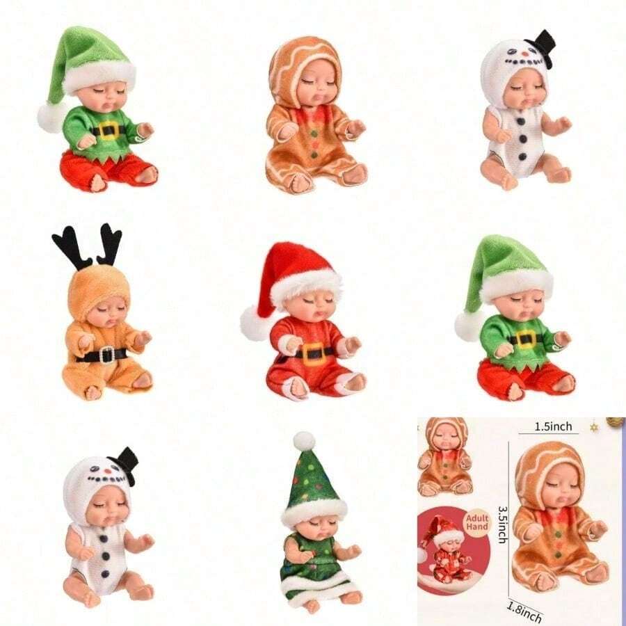 Muñeca miniatura con traje de Papá Noel - Decoración festiva para mesa ...