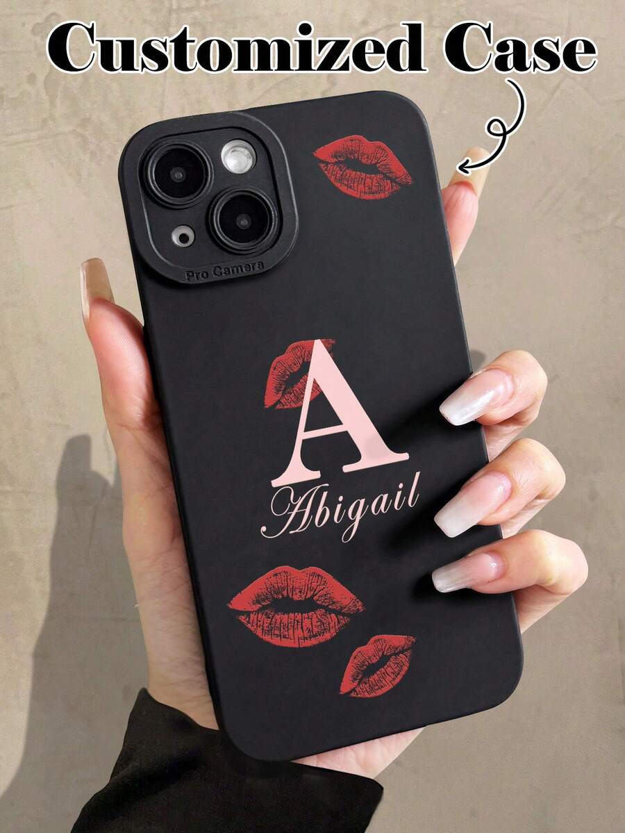 Funda de teléfono suave y de cobertura total con patrón de labios rojos ...