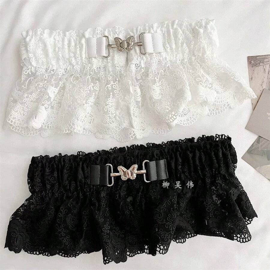 Versatile Butterfly Buckle Lace Waist Belt, High-End French Lace Waist ...