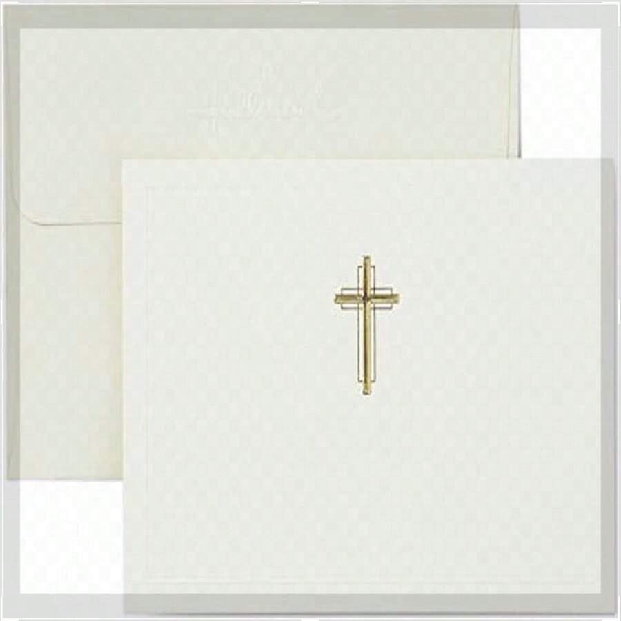 Hallmark Religious Blank Cards, Gold Cross (20 Cards With Envelopes ...