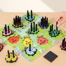 A Set Of Wooden Quantity Recognition Sticks Matching Board, A Game For ...
