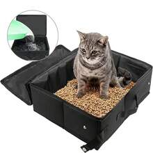 Foldable Oxford Cloth Cat Litter Box, Waterproof Portable Travel Cat ...