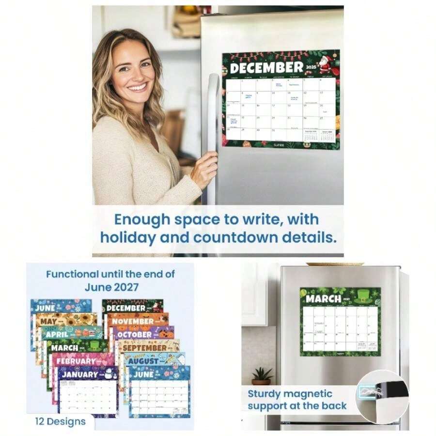 Fridge Calendar 2026 - 2027 From October 2025 To June 2027, Magnetic ...
