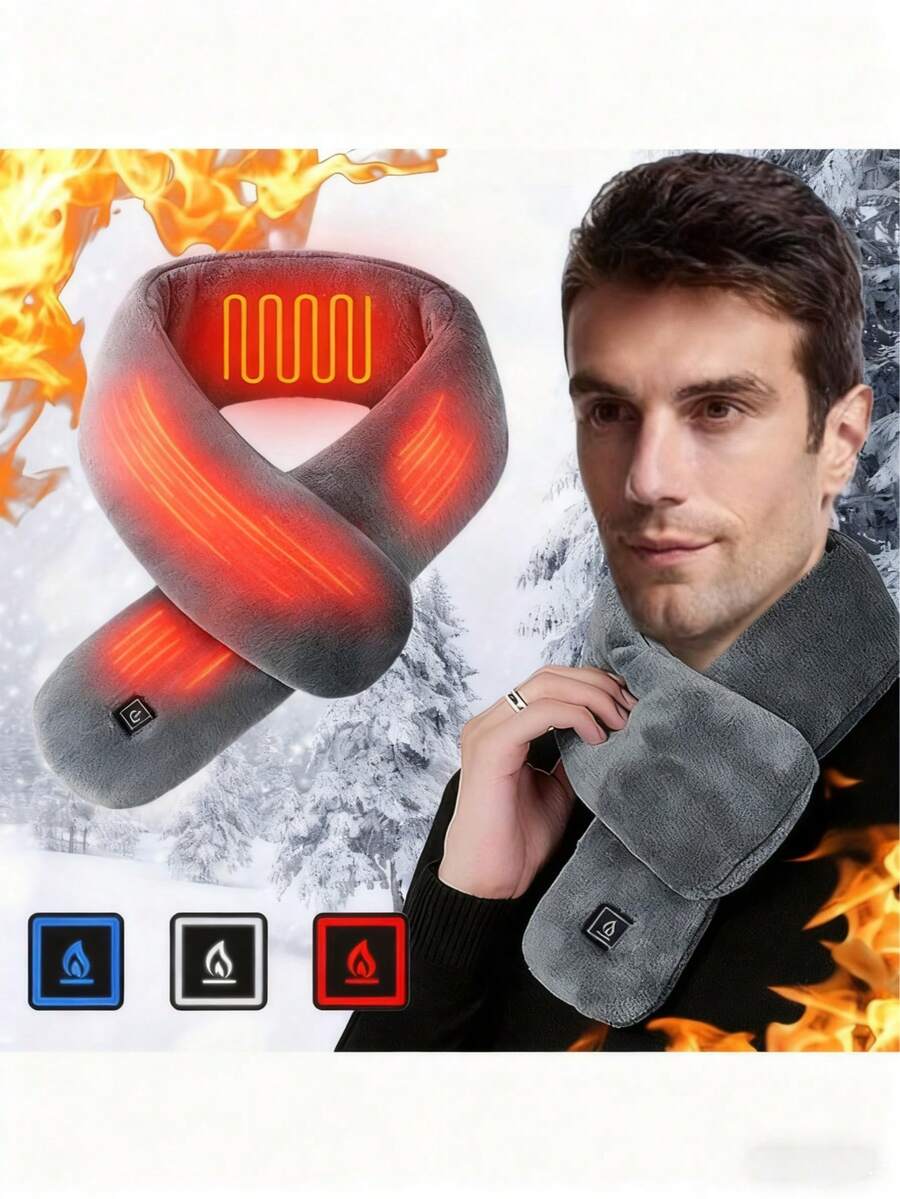 USB Winter Warm Heating Scarf Three-Gear Temperature Control Heated ...
