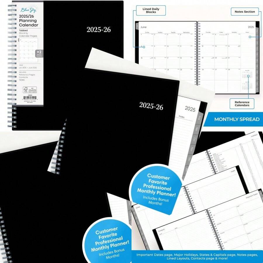 2025-2026 Monthly Academic Year Planner Calendar July 2025 - June 2026 ...