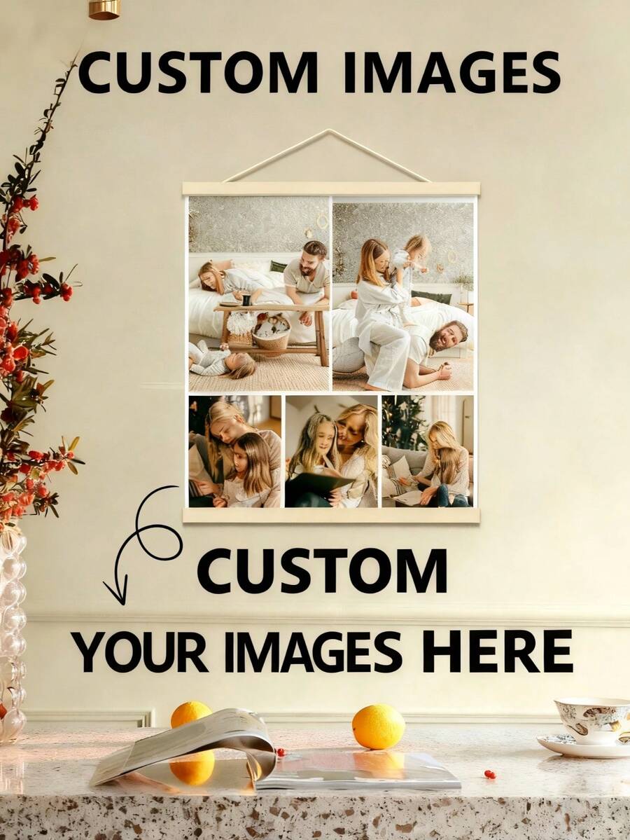 1pc Customized Photo Collage Canvas Wall Art, Personalized Multi-Photo ...