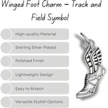Winged Foot Charm And Hanging Charm Track And Field Jewelry Symbol For ...