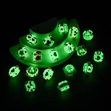 10pcs Y2K Style Glow-In-The-Dark Beads - Transparent Base Hand-Painted ...