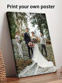 1pc Framed Customizable Family Photo Canvas, Personalized Family Canvas ...