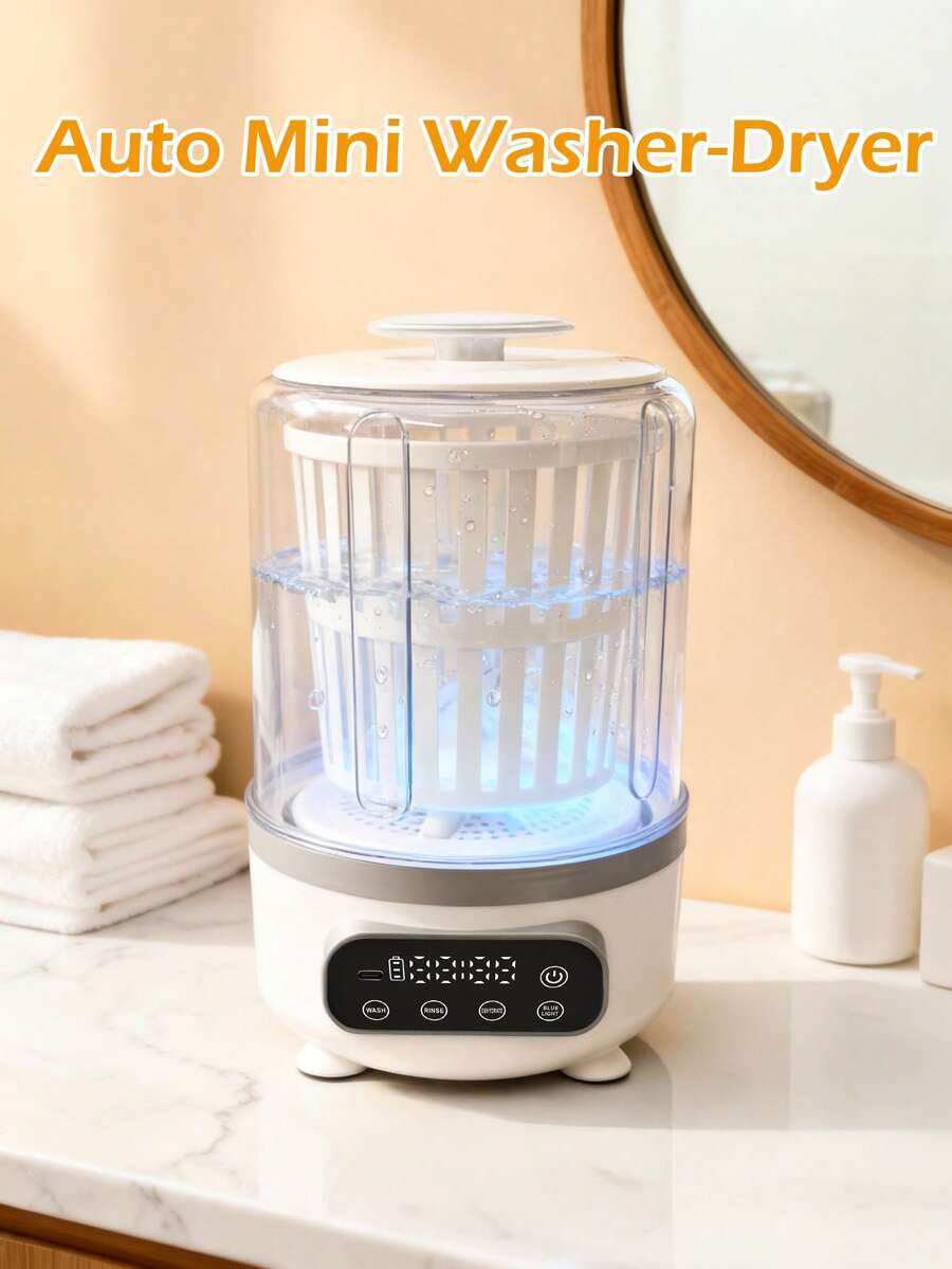 Portable Washing Machine,USB Rechargeable Compact Travel Portable ...