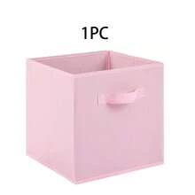1/3/6pcs Foldable Fabric Storage Cube Bins, Pink (10.5*10.5*11 Inches ...