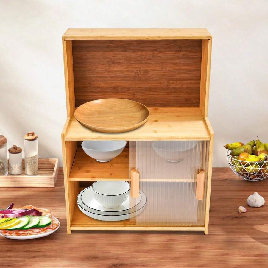 SENDERPICK Elegante armario de cocina color madera con puerta corredera ...