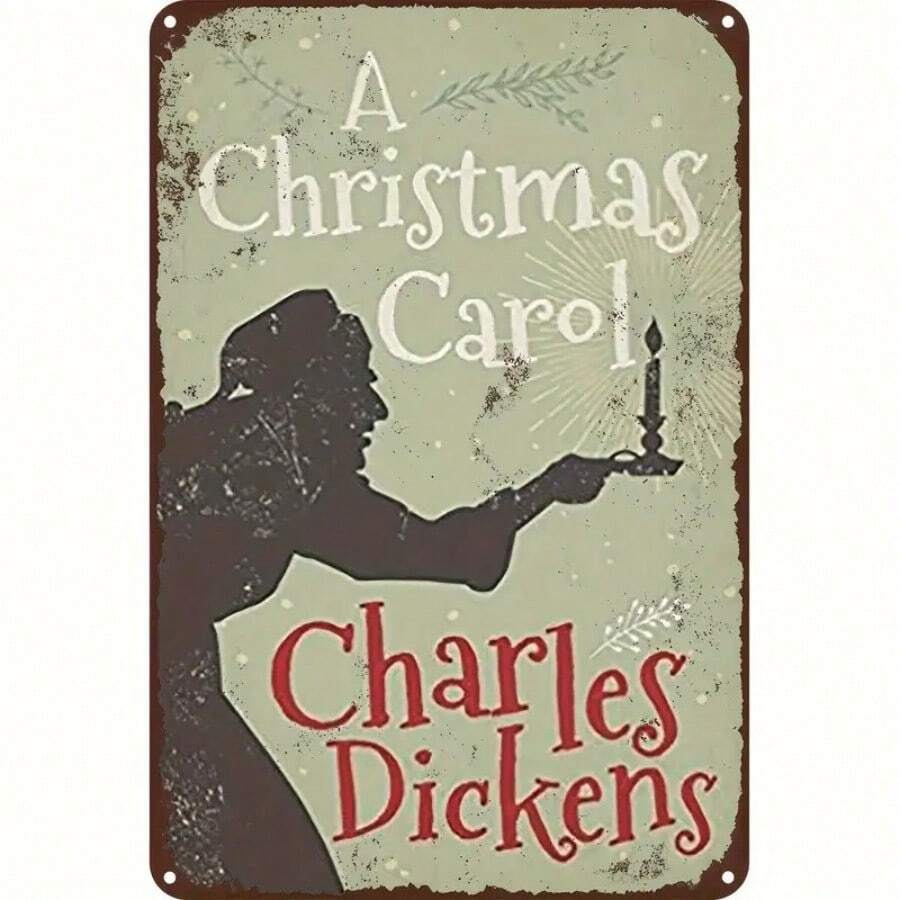 Vintage Metal Charles Dickens 'A Christmas Carol' Sign - Classic ...