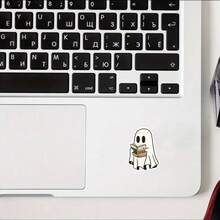 Spooky Book Club Vinyl Sticker - Cute Ghost Reading Design, Waterproof ...