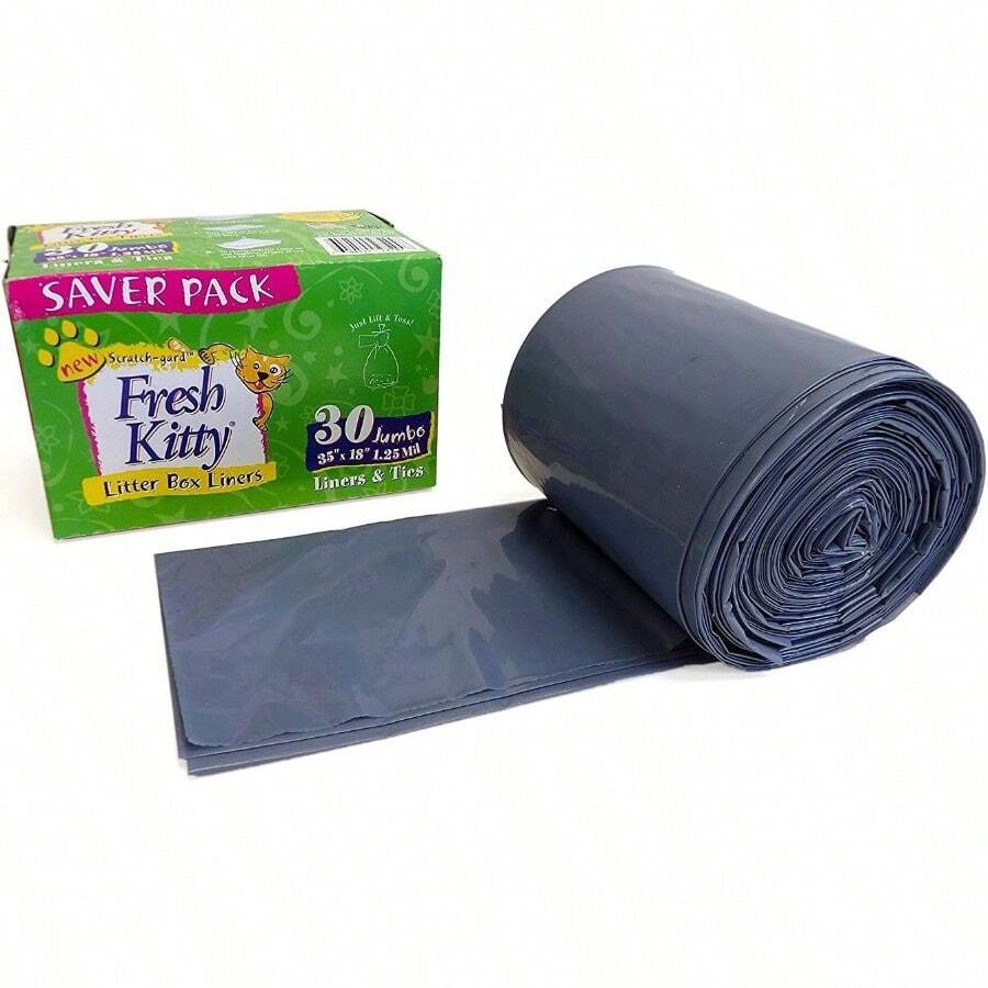 Fresh Kitty 30 Count Litter Box Liners Super Thick Durable Easy Clean ...