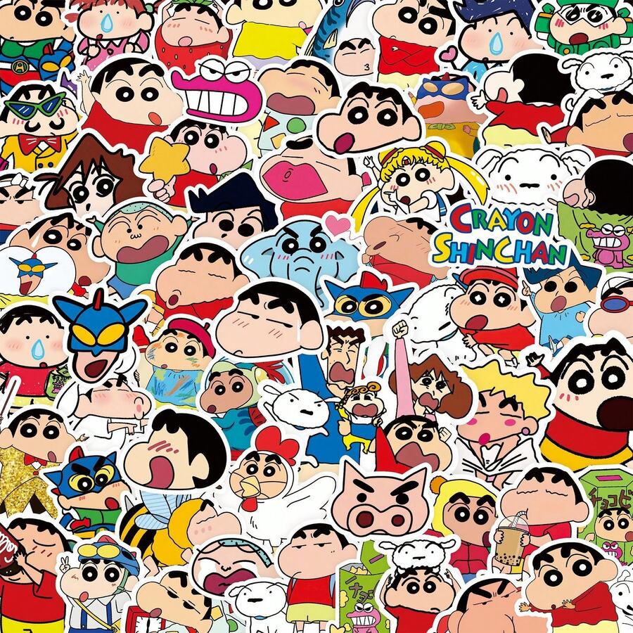 100 Cute And Fun Animated Cartoon Stickers F, Featuring Crayon Shin ...