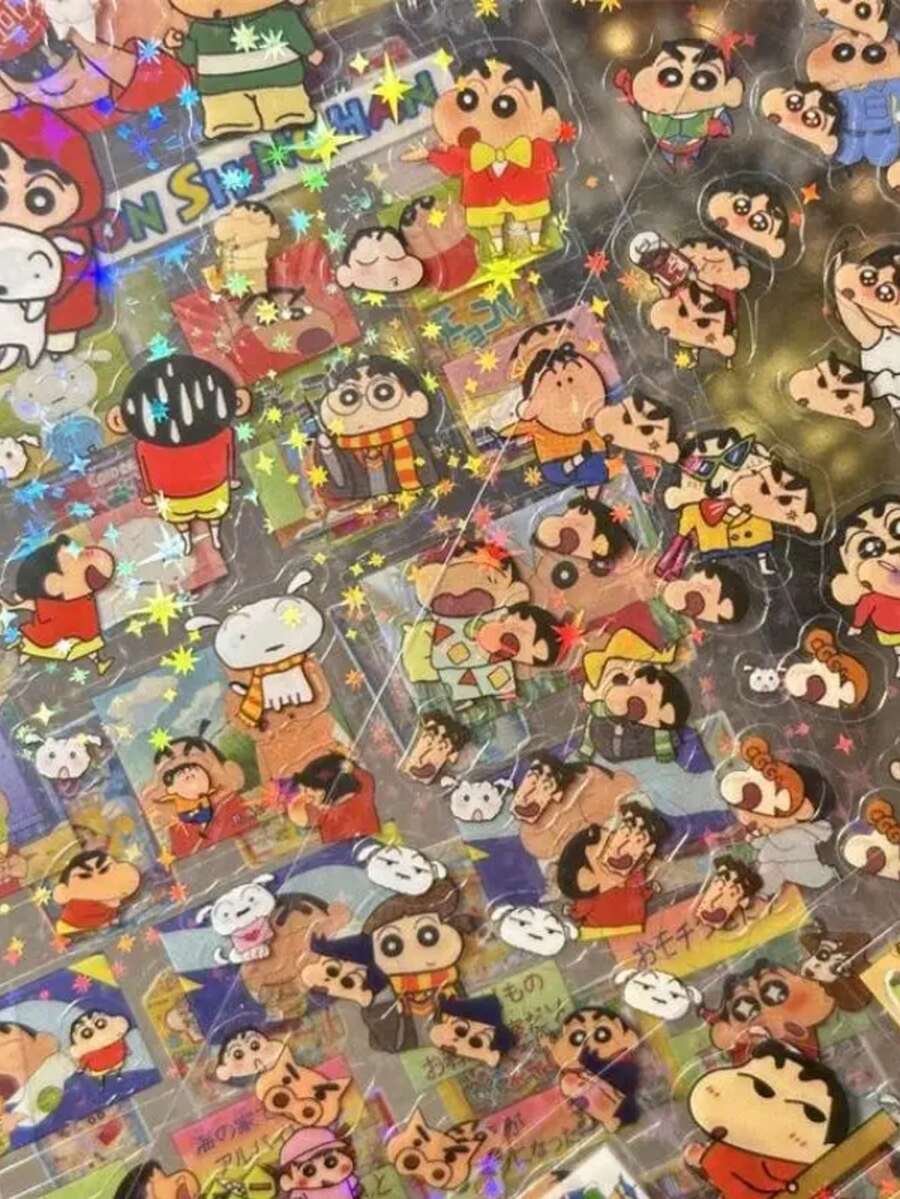 Crayon Shin Chan Random 5PCS Cartoon Double Cut Film Sticker Cute And ...