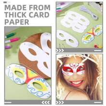 120pcs White Paper Eye Masks DIY Blank Plain Masquerade Masks To ...