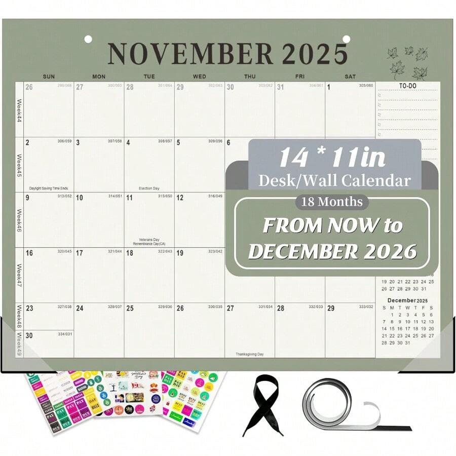 Gannyfer Desk Calendar 2026 Magnetic Calendar For Refrigerator 18 ...
