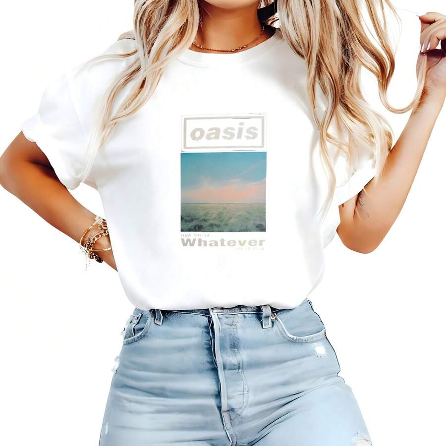 Oasis Rock 90s Vintage Style Cotton T-Shirt. 220g Cotton T-Shirt ...