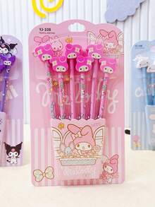 6ชิ้น ดินสอ HB การ์ตูน Sanrio, ชุดคอมโบยางลบ 3D Sanrio สำหรับเด็กประถม ...