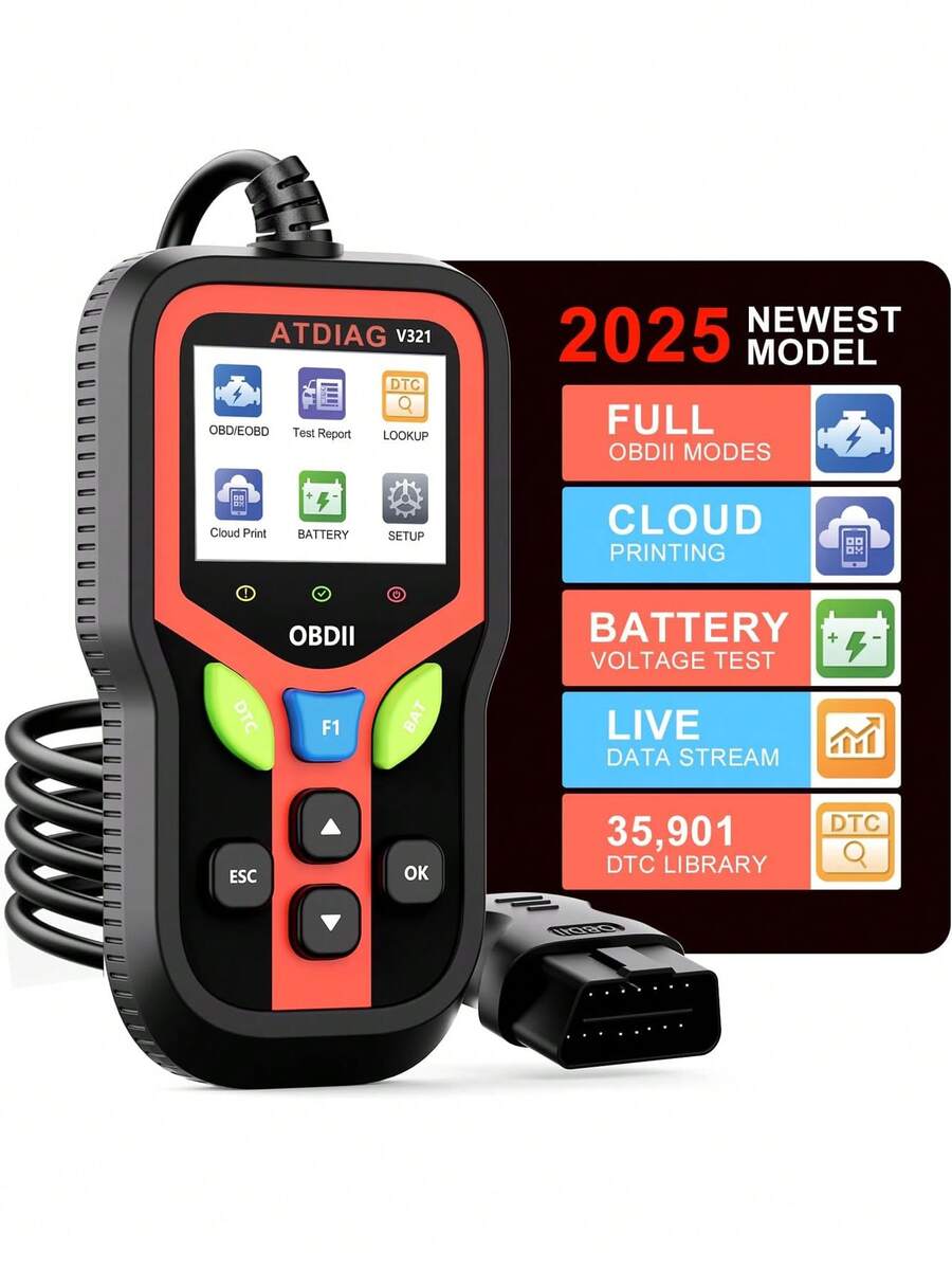 2025 Upgraded OBD2 Scanner Diagnostic Tool, Check Engine Lights And ...