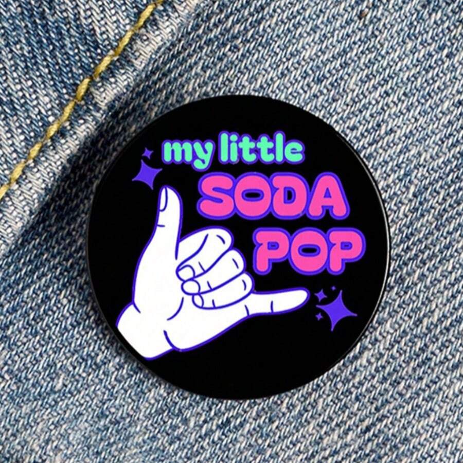 1pc My Little Soda Pop Printed Cute Brooch Pin, Suitable For Shirt ...