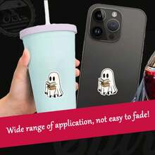 Spooky Book Club Vinyl Sticker - Cute Ghost Reading Design, Waterproof ...