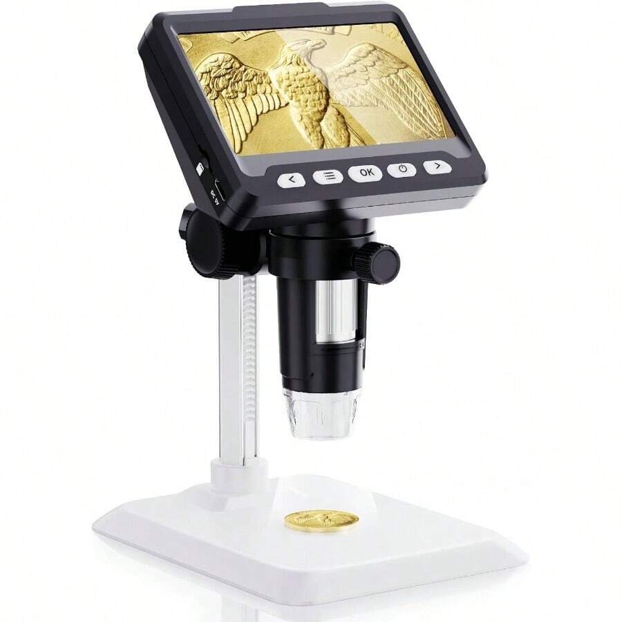 Microscope, 1000x Coin Magnifier, 1080P Coin Microscope With Lights ...
