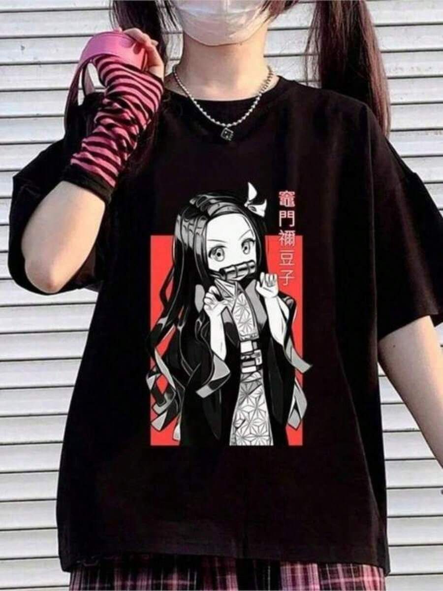 Women's Plus Size Thanksgiving Graphic T-Shirt Japanese Anime DEMON ...