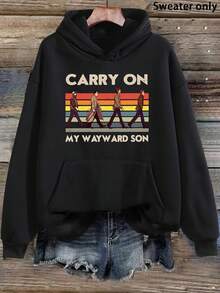 Plus Size - Plus Size Women's Hoodie With Phrase 'CARRY ON MY WAYWARD ...