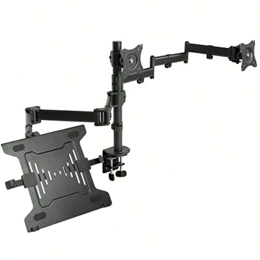 Dual Monitor + Laptop Mount For 13 To 27 Inch Screens And 10 To 15.6 ...