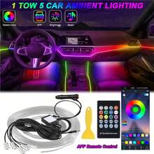 5-In-1 Car Dashboard Ambient Lighting, APP/Remote Control Decorative ...