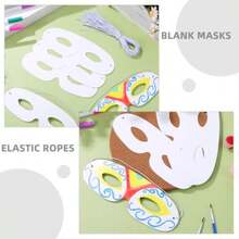 120pcs White Paper Eye Masks DIY Blank Plain Masquerade Masks To ...