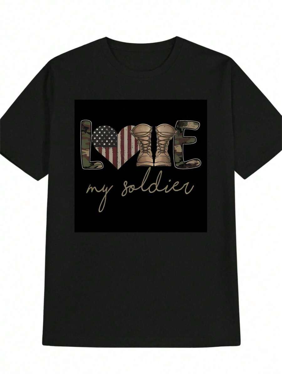 Camiseta Patriótica Inspirada en el Ejército para Hombres con Diseño ...