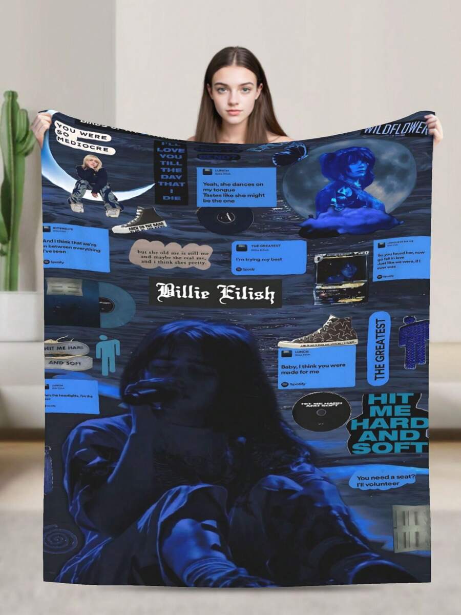 Billie Singer Eilish Soft And Comfortable Warm The Wool Blanket Fan Suitable For Room Sofa Bed ...