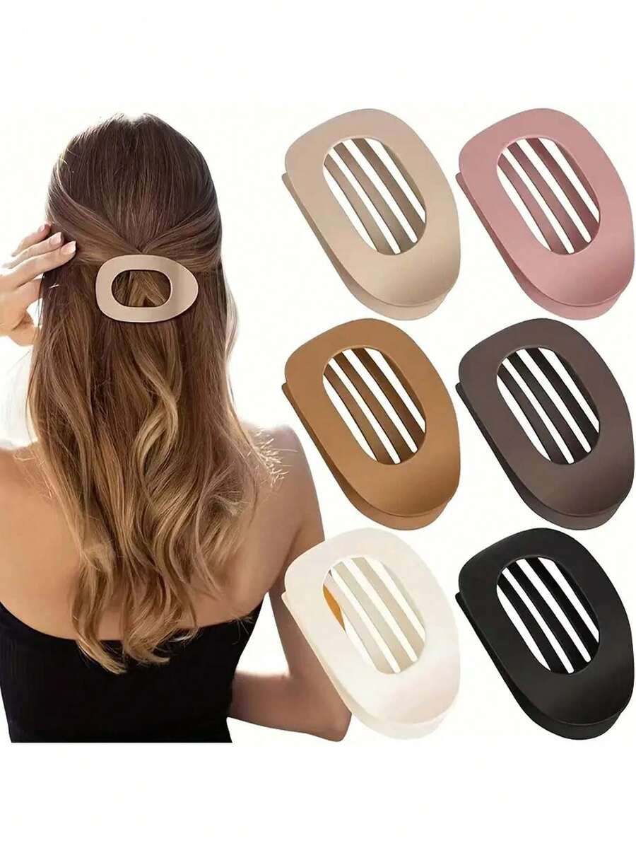 Elegant Hair Clips - Flat Round Minimalist, Bendable Teeth Grip ...