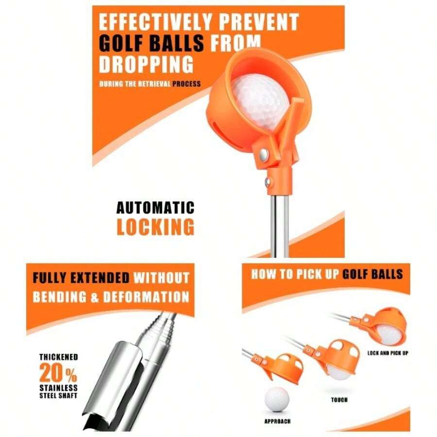 Ball Retriever Telescopic, With Ball Grabber End Of Putter ...