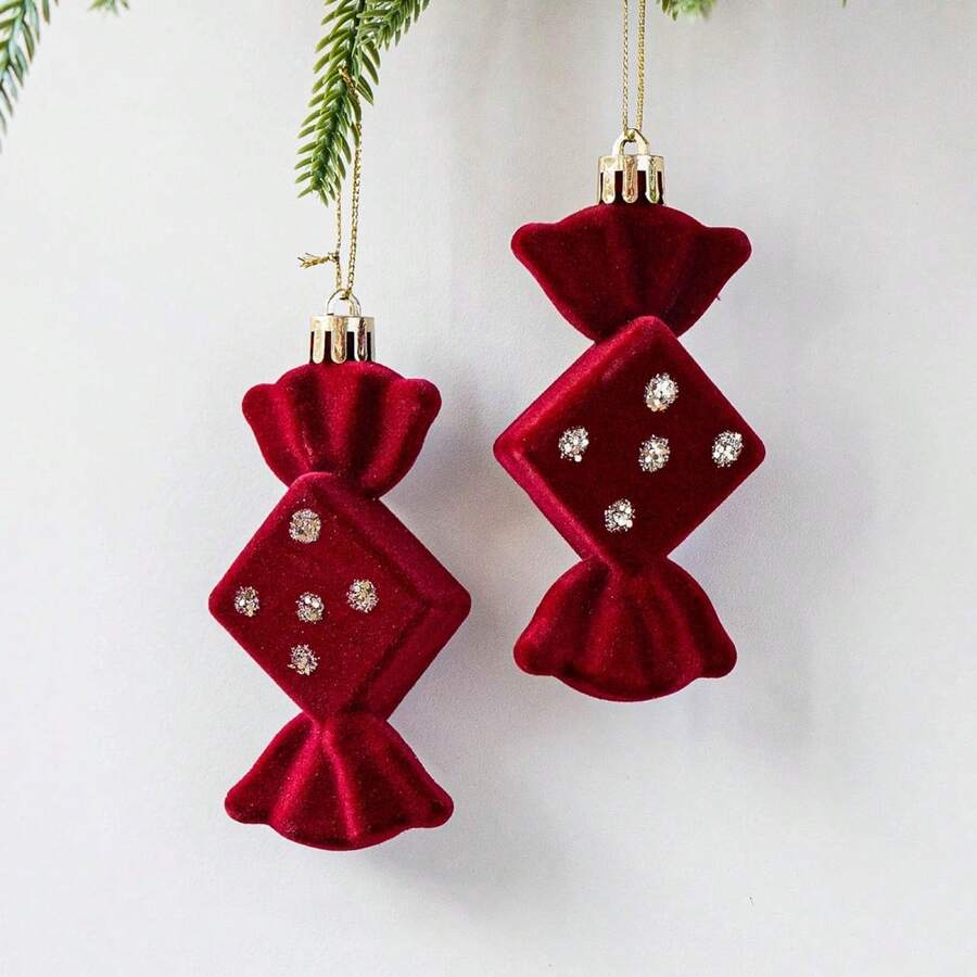 2Pcs Christmas Tree Ornament Set Cane Candy/Christmas Tree/Bell Hanging ...