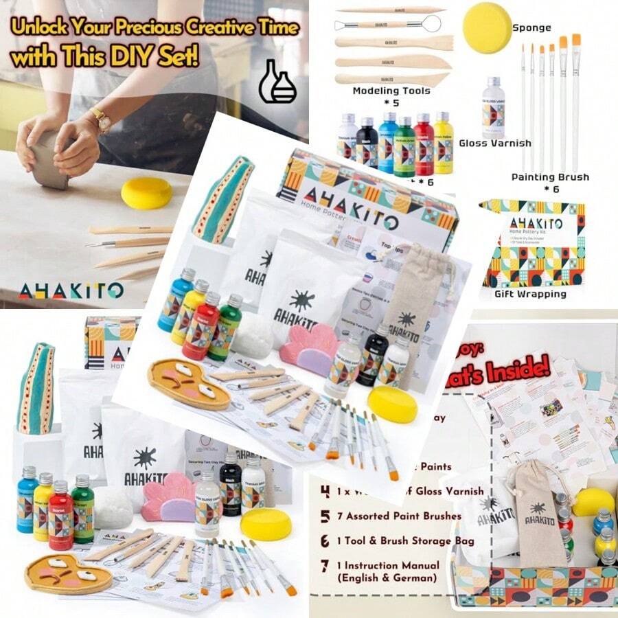 GSAir Dry Clay Kit For Adults - Includes Air Clay Sculpting Tools Paint ...