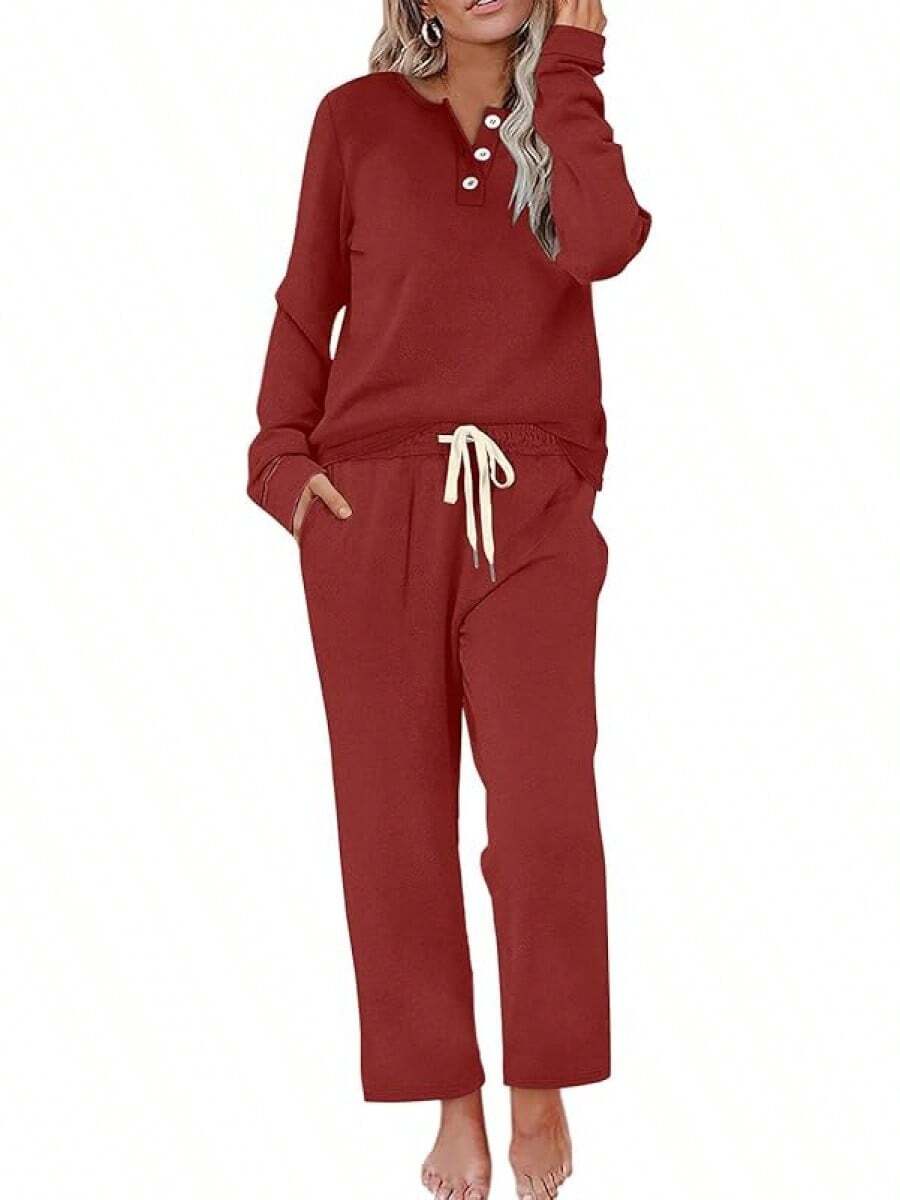 Lounge Sets Women Two Piece Outfits Button Down Sweatsuit Sweatpant ...