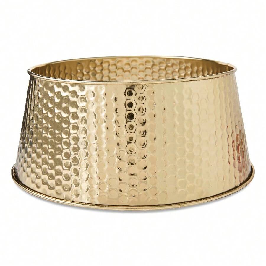 Mini Gold Plated Finish Metal Hammered Christmas Tree Collar Indoor ...