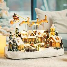 Village Reindeer Sleigh Animated Santa Reindeer Sleigh With Motion ...