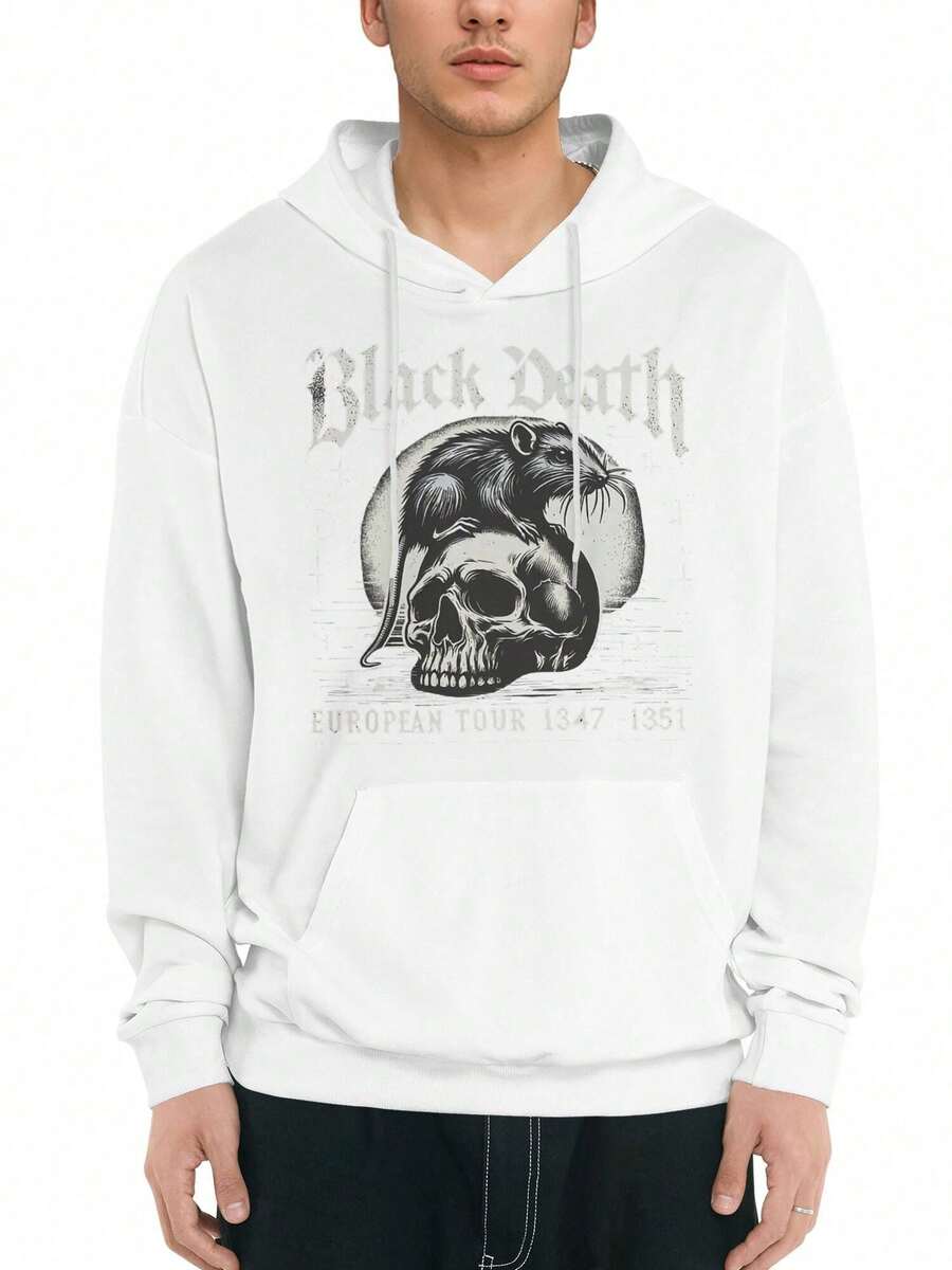Herren Gothic Heavy Metal Hoodie - Schwarzer Tod Europäische Tour 1347 ...