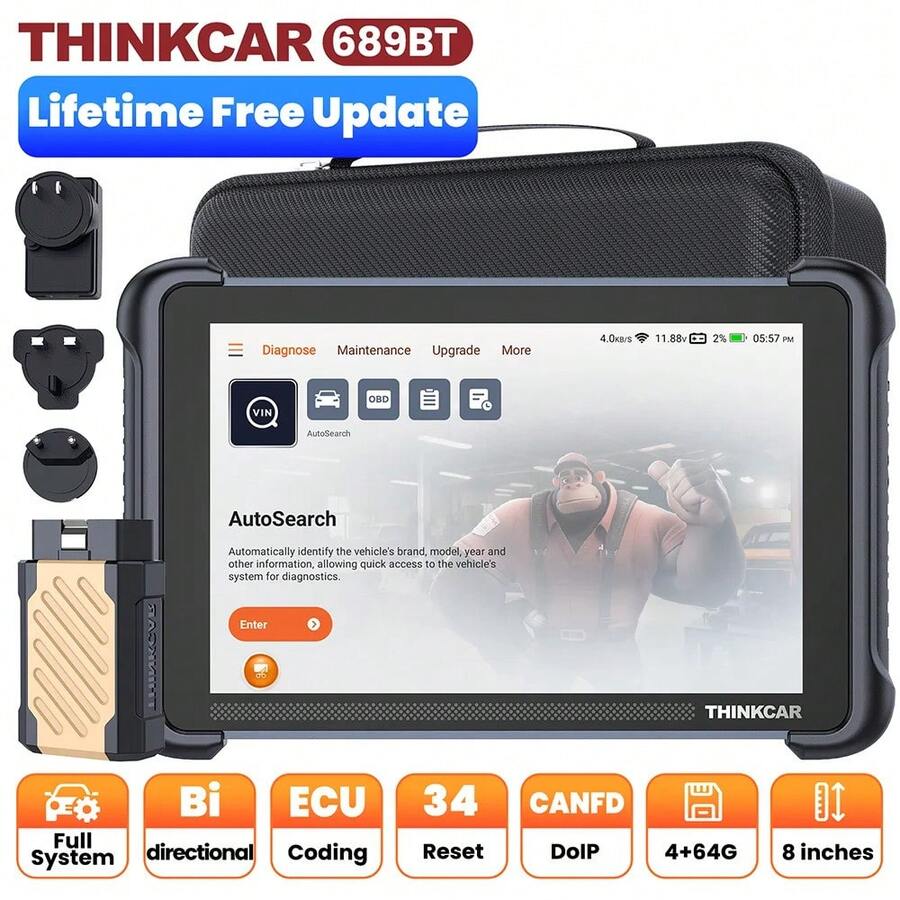 THINKCAR THINKSCAN 689BT Automotive Diagnostic Tool, Bi-Way OBD2 ...